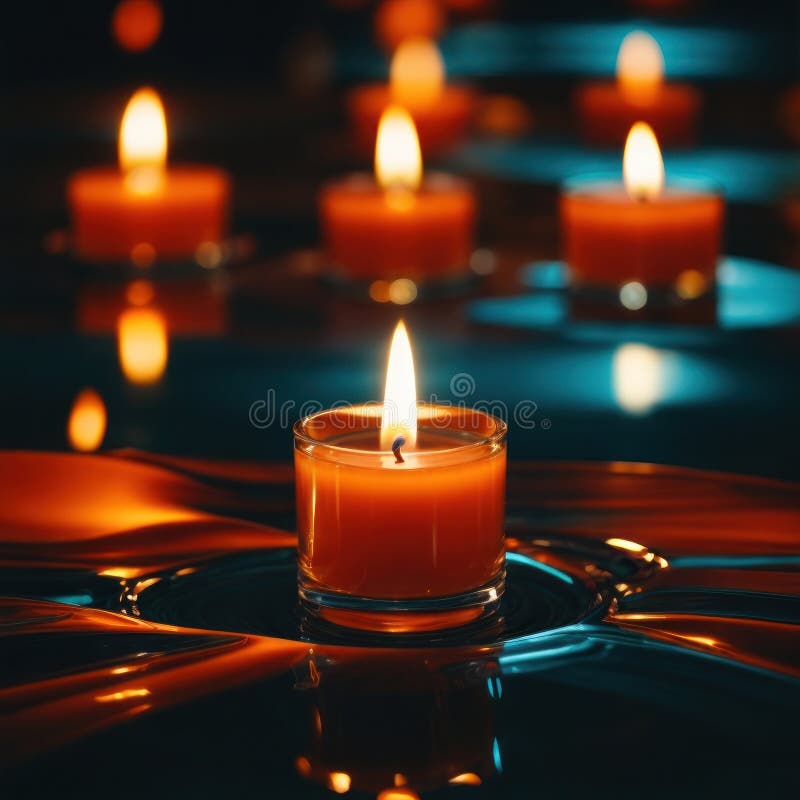 AI Generated Candlelight with Captivating Reflections Stock ...