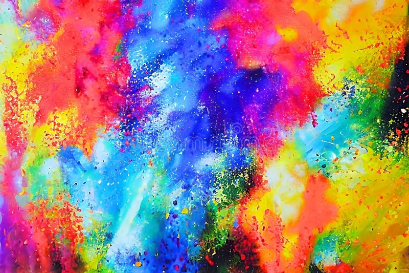 AI Generated Canvas Exploding in Colors. Stock Illustration ...
