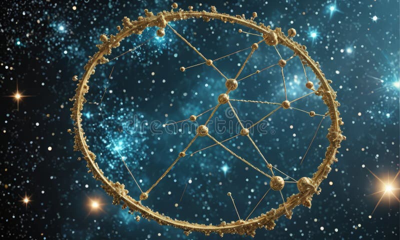 Gold Astro Wheel with Stars in the Background Stock Illustration ...