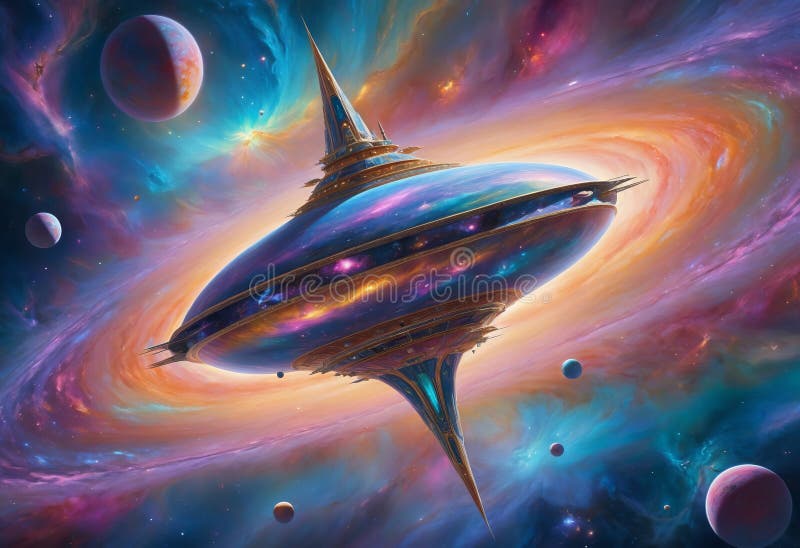 A Captivating Glimpse into Cosmic Exploration Stock Illustration ...