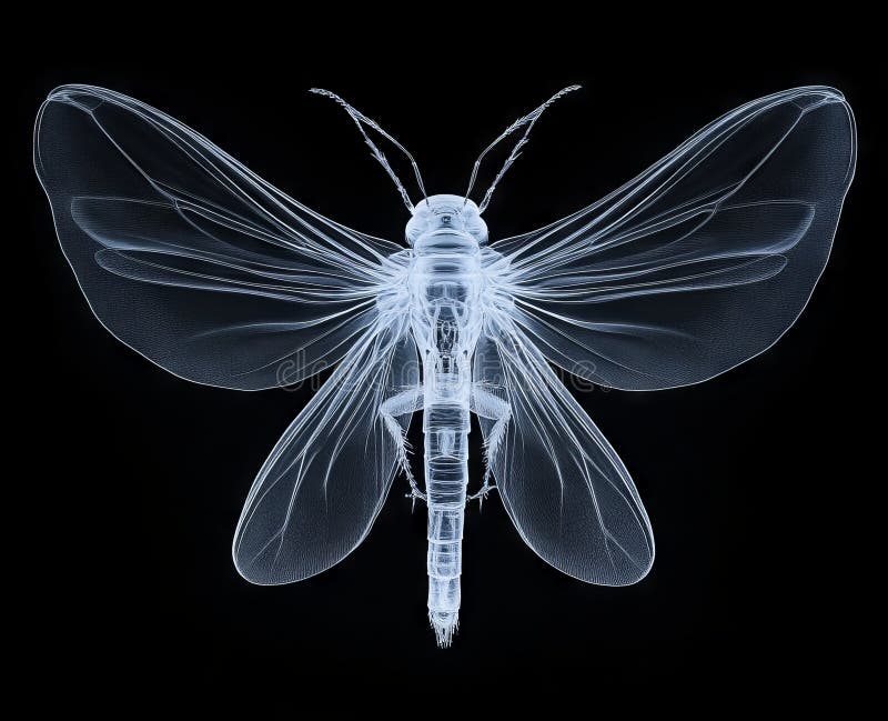 X-ray Image of a Moth with Wings Spread Wide. Stock Photo - Image of ...
