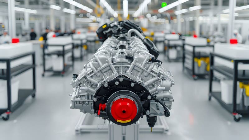 AI-Generated Car Engine Assembly Stock Image - Image of clean ...