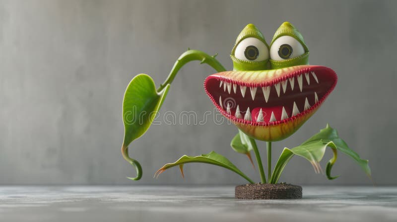 AI-generated Carnivorous Plant with Sharp Teeth and Cartoonish ...