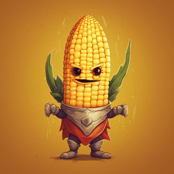 AI Generated Cartoon Corn Knight Stock Illustration - Illustration of ...