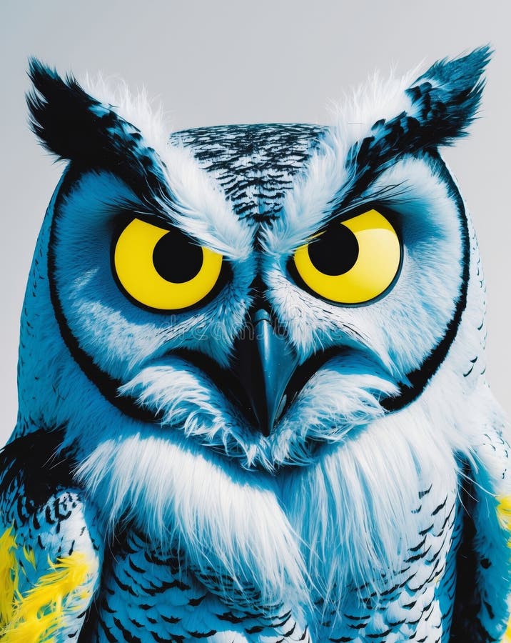 A Cartoon Owl with an Angry Expression on Its Face Stock Illustration ...