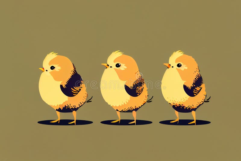 Cute Tiny Baby Chick - AI Generated Three Yellow Chickens Stock ...