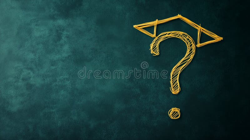 A Chalkboard Backdrop with a Large, Yellow Chalk-drawn Question Mark ...