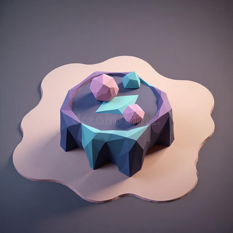 Charming Low Poly Table Design Stock Illustration - Illustration of ...