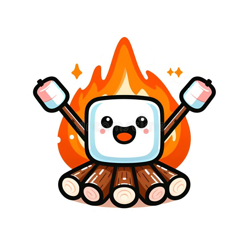 AI Generated Cheerful Marshmallow Roasting Adventure Stock Image ...