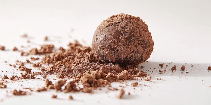 Chocolate Truffle Rolling Over Cocoa Powder Surface with Visible Motion ...