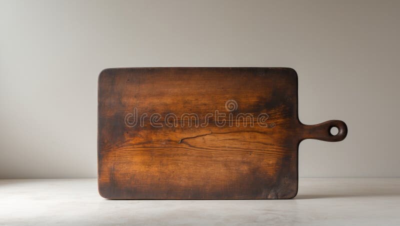 Chopping Board Rectangular with Rustic Burnt Wood Texture and a Handle ...