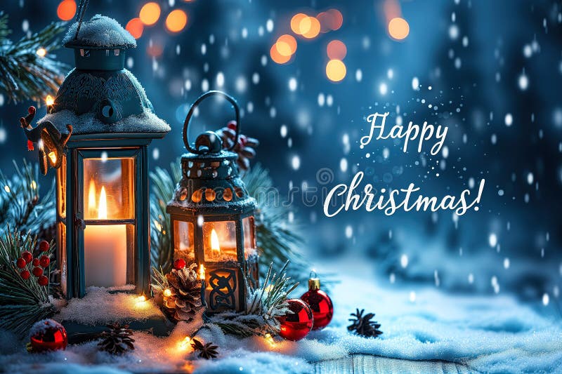 AI-Generated Christmas Card with "Happy Christmas" Text Stock ...
