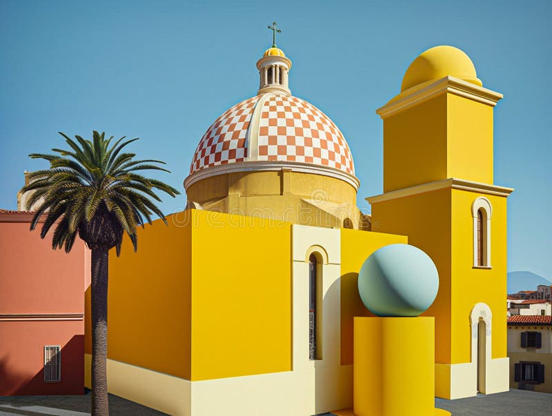 AI Generated Church Building Facade Stock Illustration - Illustration ...