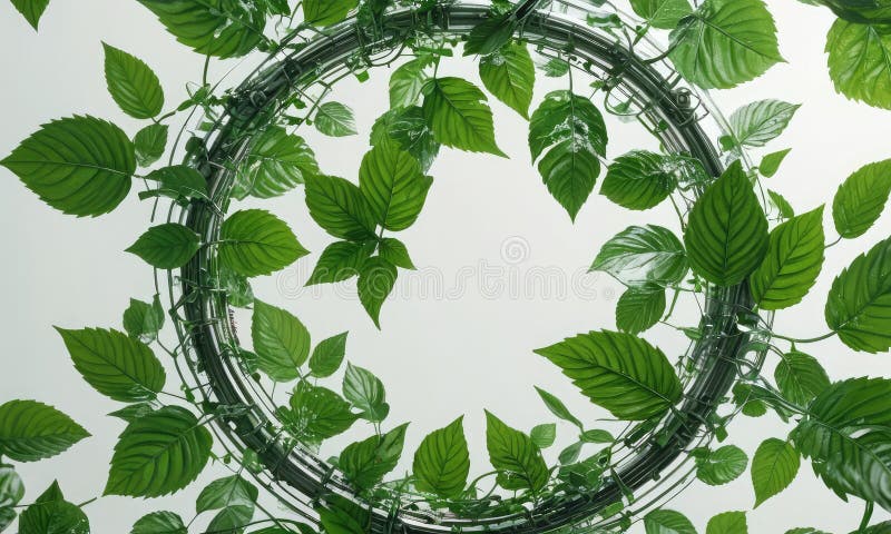 A Circle of Green Leaves is Shown in the Image. Stock Illustration ...