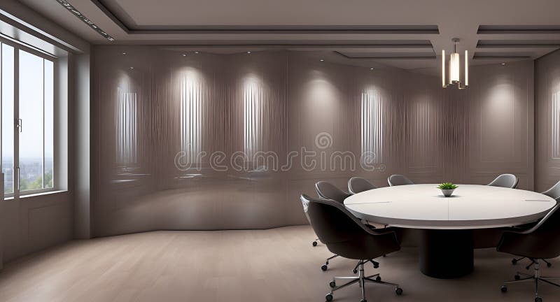 Ai Generated a Circular Dining Table Surrounded by Chairs in a Cozy ...