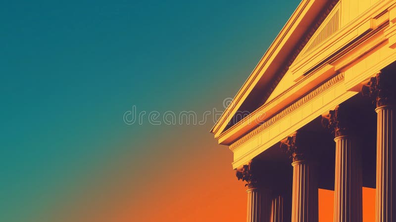 Classical Architectural Structure Featuring a Triangular Pediment in ...