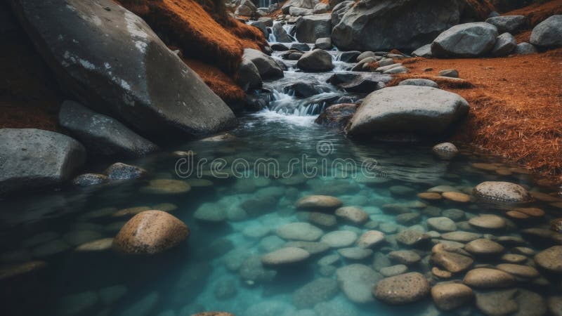 Clear Stream with Pebbles Visible Beneath the Water. Stock Photo ...