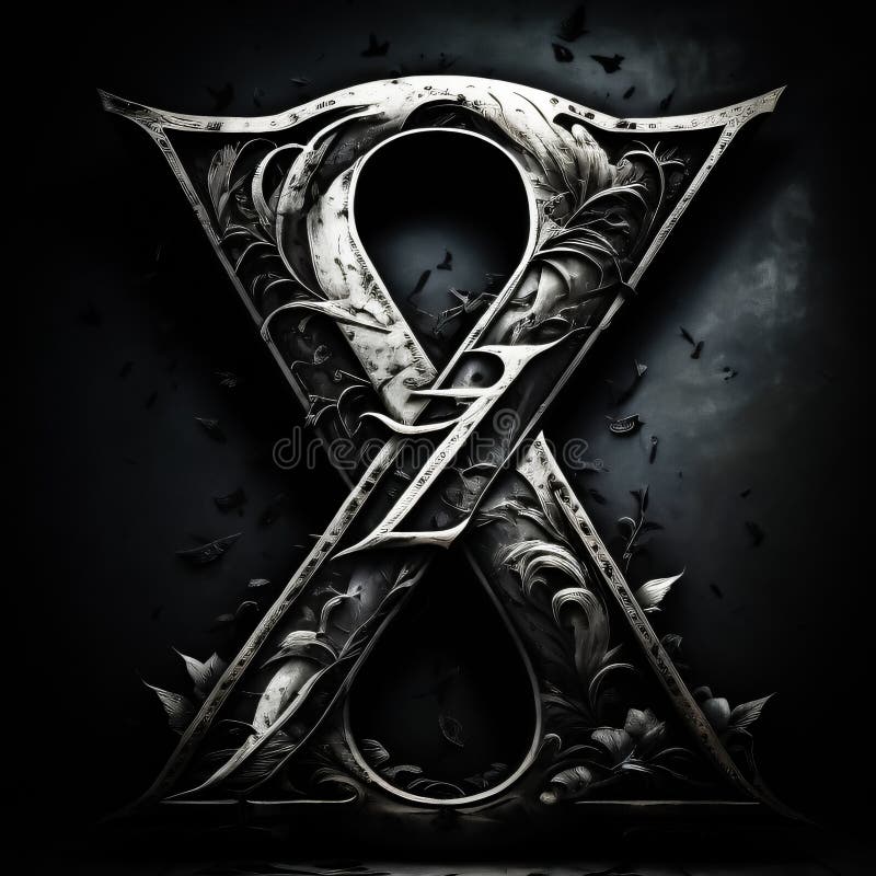 AI Generated Clip Art Monogram Letter X Gothic Stock Illustration ...