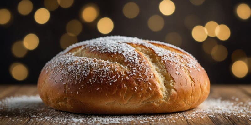 A Close Up of a Bread Roll with a Sprinkle of Powdered Sugar on Top ...