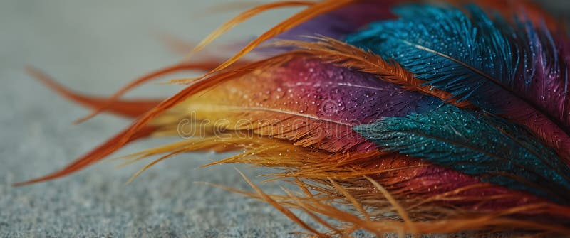 A Close-up of a Brightly Colored Feather. Stock Image - Image of ...