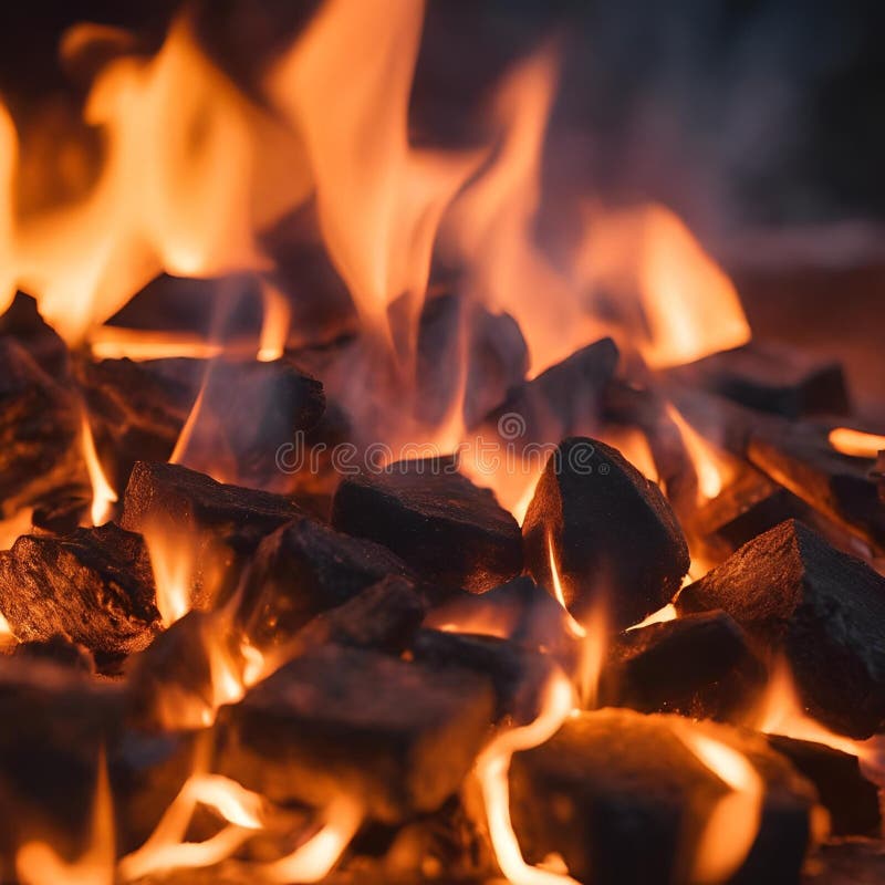 AI-generated Close-up of a Burning Log with Glowing Embers Stock ...