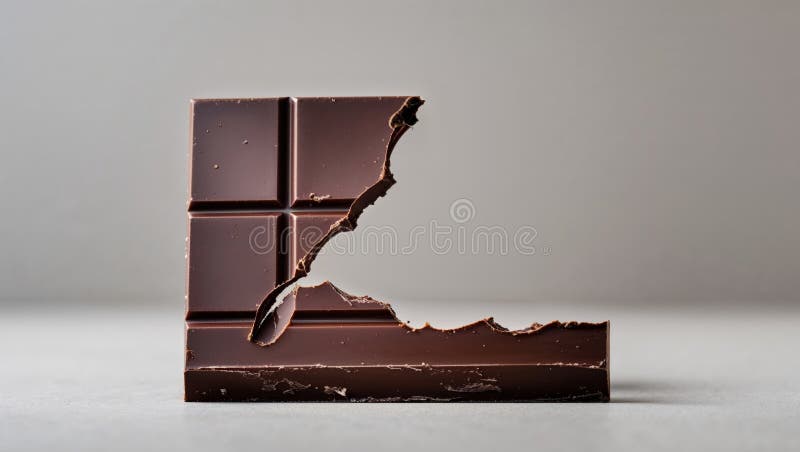 A Close Up of a Chocolate Bar with a Piece Missing Stock Image - Image ...