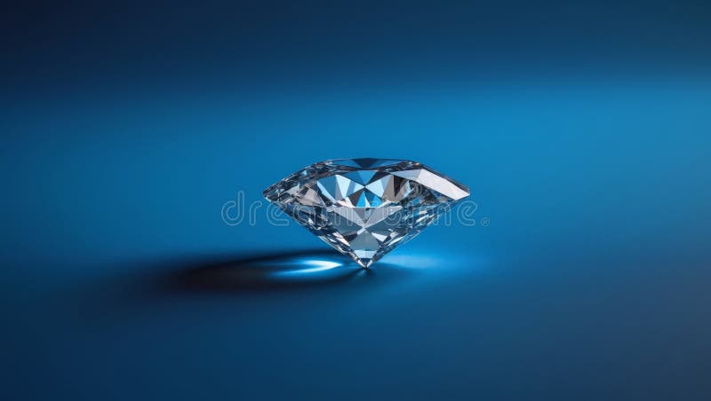 A Close Up of a Diamond with a Blue Background Stock Photo - Image of ...