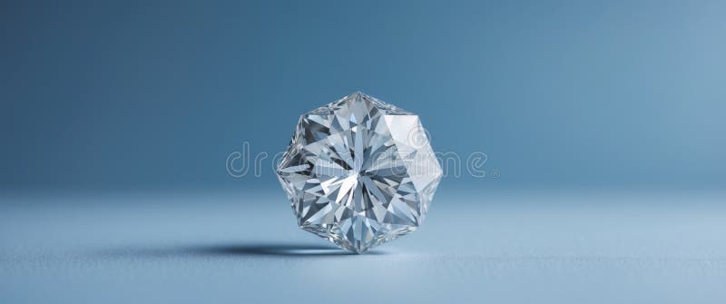 Close Up of a Diamond on a Blue Background Stock Image - Image of ...