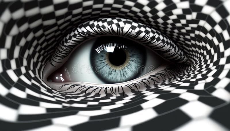 Human Eye with Optical Illusion Pattern. Stock Illustration ...