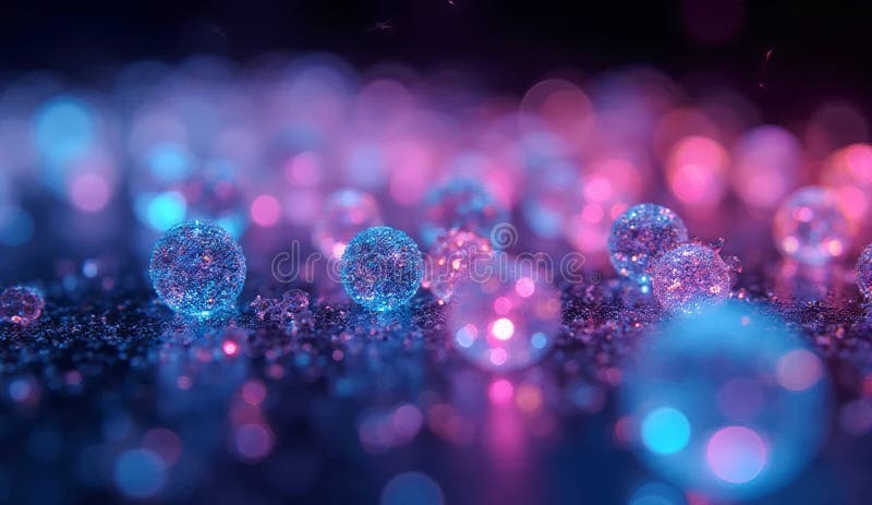 AI Generated Close-up of Quantum Dot Particles Glowing Under UV Light ...