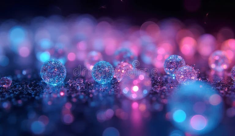 AI Generated Close-up of Quantum Dot Particles Glowing Under UV Light ...