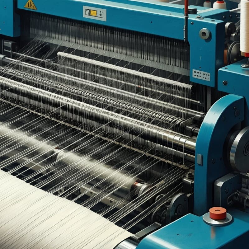 AI-Generated Close-Up of Industrial Textile Machine with Thread Spools ...
