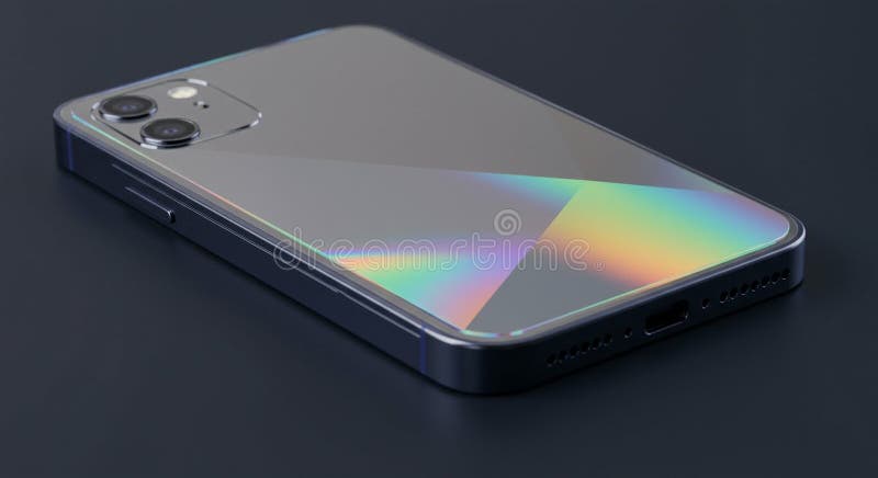AI-generated Close-up of a Modern Smartphone with a Reflective Back and ...