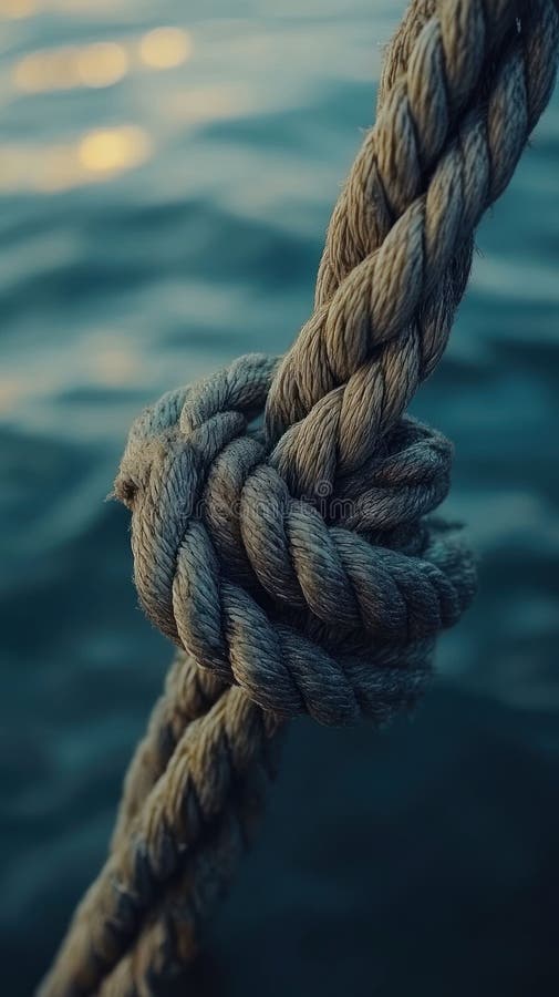 Nautical Rope Knot Close-Up Stock Illustration - Illustration of tied ...