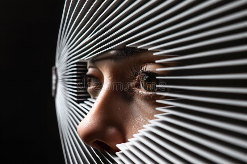 Person S Eyes Peering through Blinds Stock Illustration - Illustration ...