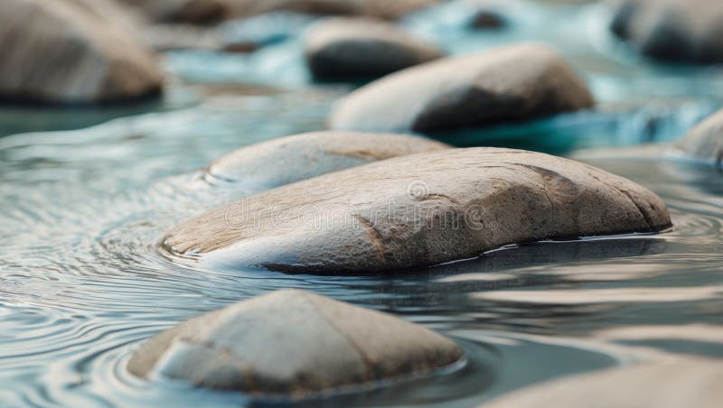 A Close Up of Rocks in the Water of a River. Stock Photo - Image of ...