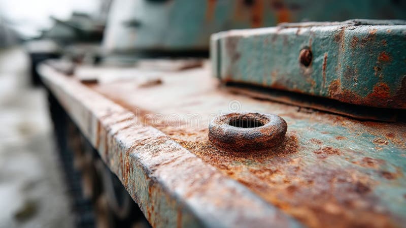AI-generated Close-up of a Rusty Metal Surface on an Old Tank ...