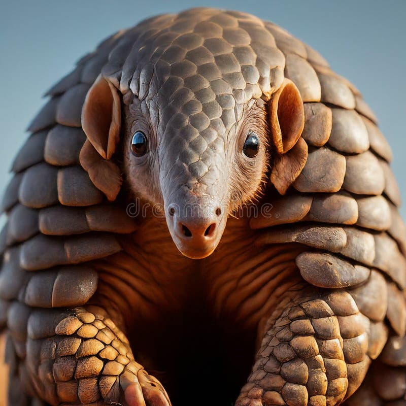 AI Generated Close Up Shot of an Indian Pangolin Stock Illustration ...