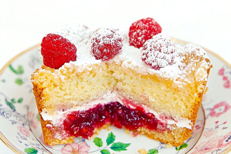 Raspberry Cake Slice stock illustration. Illustration of appetizing ...