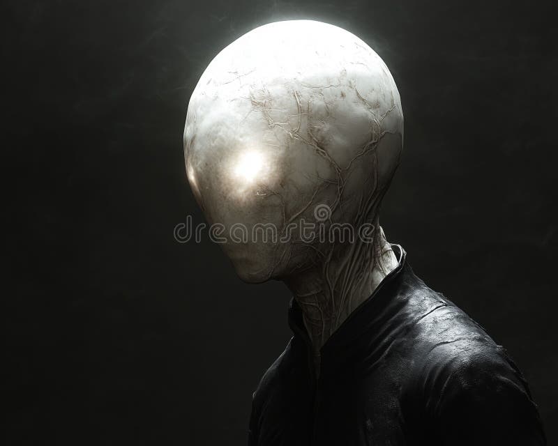 Close-up of a Unique, Humanoid Alien Creature without Eyes. Stock ...