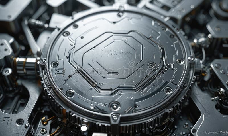 A Close Up of a Machine with a Metal Plate in the Center. Stock ...