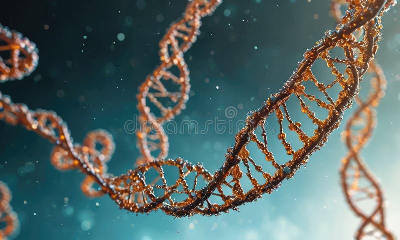 A Close Up of a Dna Strand. Stock Illustration - Illustration of water ...