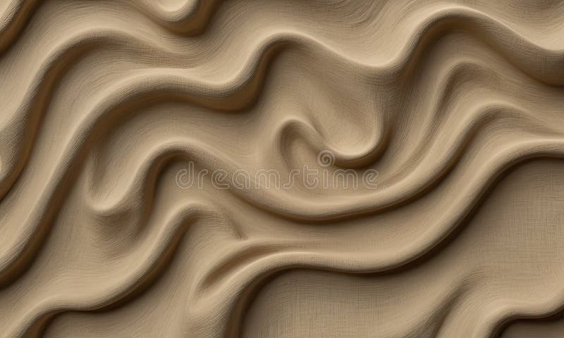 A Brown and Tan Fabric with a Pattern of Swirls and Waves. Stock ...