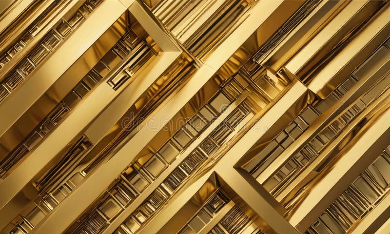 A Gold Colored Wall with a Pattern of Gold Bars. Stock Illustration ...