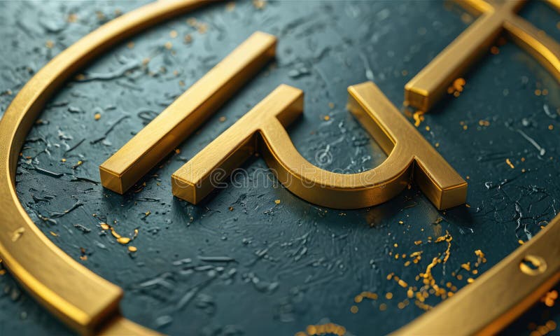 A Gold Logo with the Letters "U" and "R" on it. Stock Illustration ...