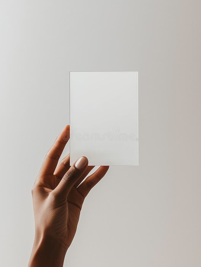 Hand Holding a Rectangular Note Card. Stock Illustration - Illustration ...