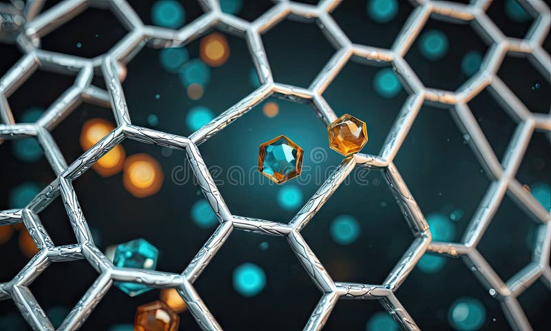 A Close Up of a Metal Mesh with Balls on it. Stock Illustration ...