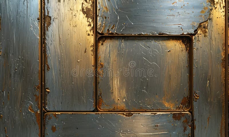 A Metal Surface with a Square Cut Out in the Middle. Stock Illustration ...