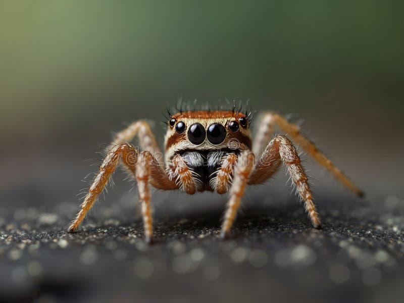 Close-up View of a Tiny Jumping Spider in Natural Light. Stock ...