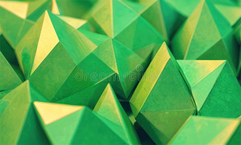A Close Up of a Green Paper Cutout with a Yellow Triangle on it. Stock ...